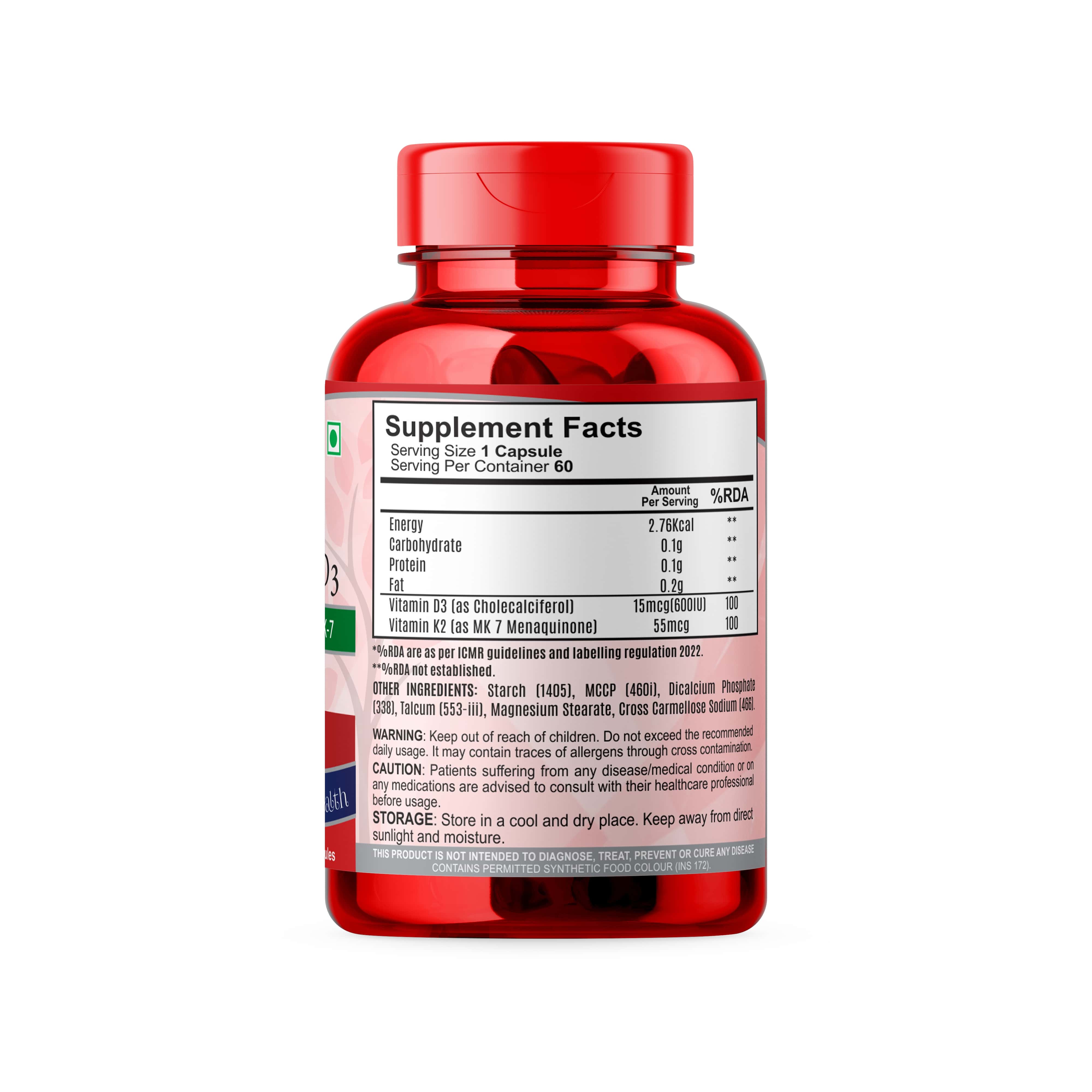Nature's Move Vitamin K2 (MK-7) + D3 Capsules | Bone, Heart & Immune ...